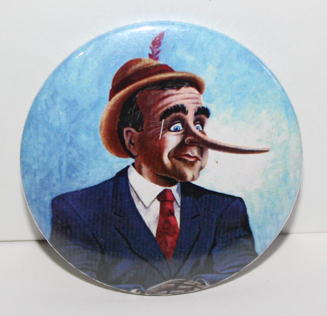Vintage George Bush Pinocchio Political Democratic Party Button - Etsy