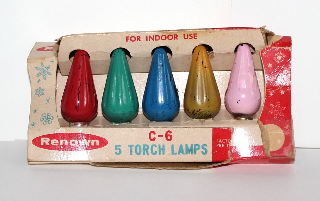 Vintage Christmas Torch Lamp Lights, Renown C-6 15 Volts Made in Japan ...