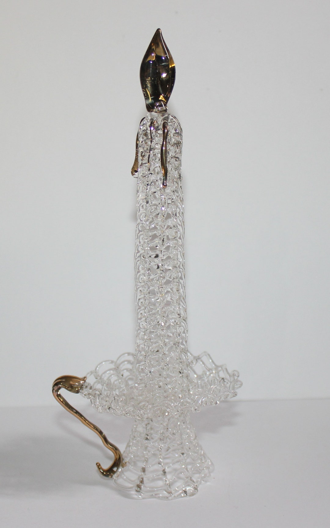 Vintage Spun Glass Candle Blown Glass Figurine - Etsy