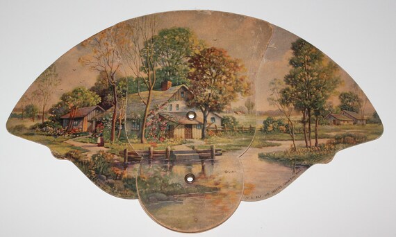Vintage Funeral Fan Spring Home Ripley's Grocery Palo… - Gem