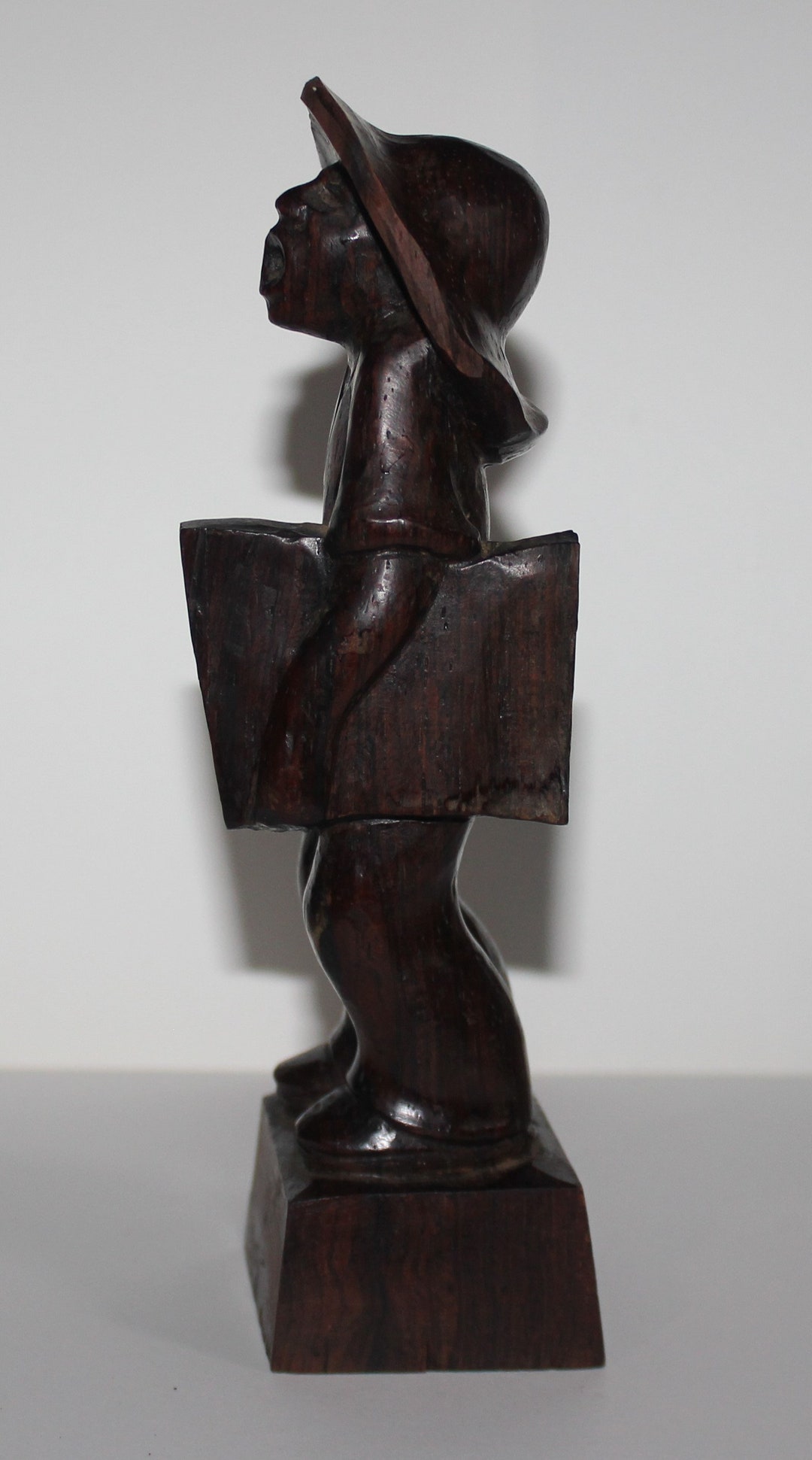 Vintage Paper Boy Carved Folk Art Figure - Etsy