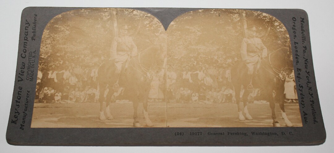 Keystone Stereoview General Pershing on a Horse WW1 Antique Card - Etsy