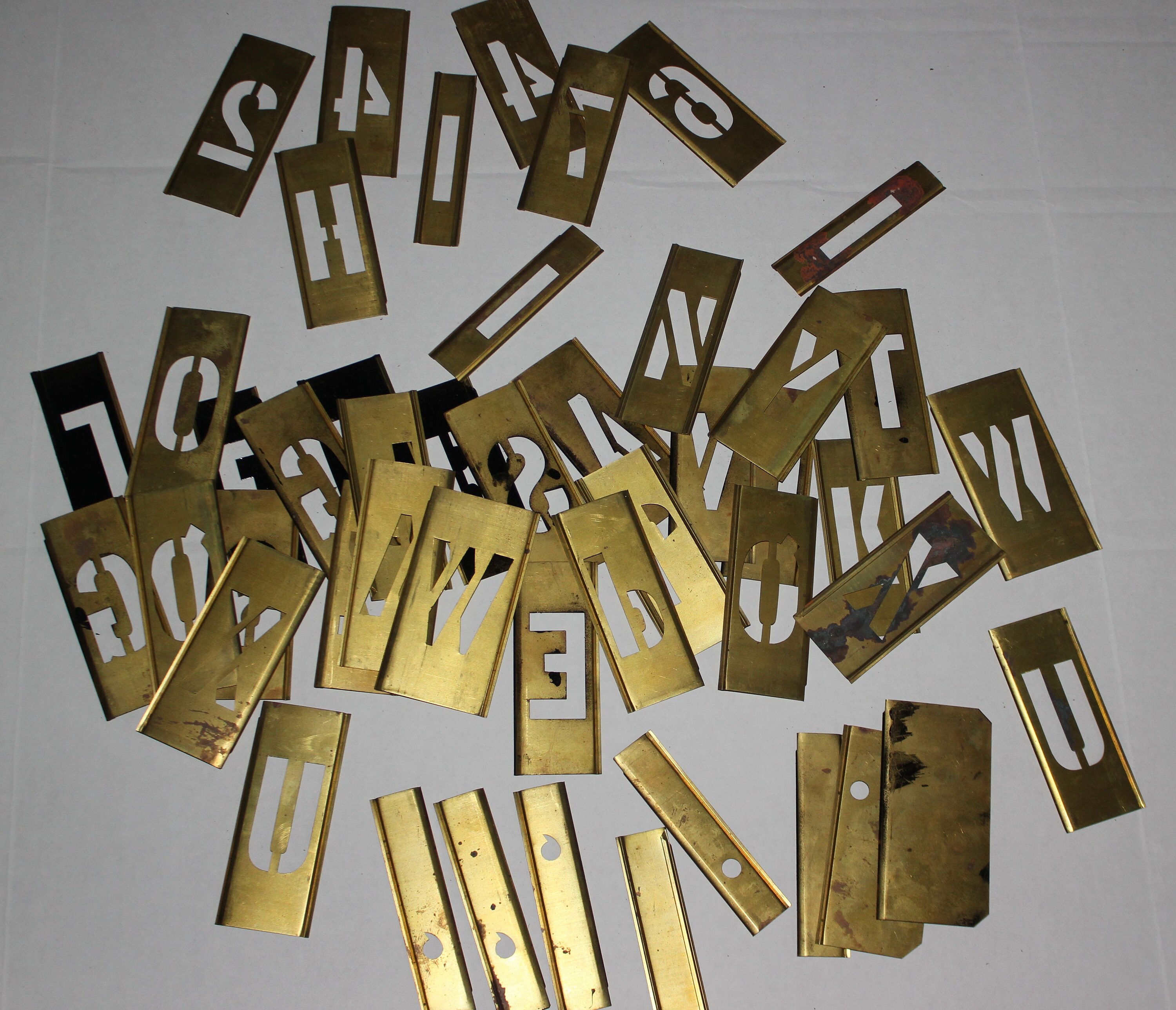 Vintage Brass Stencil Set Letters Numbers - Etsy