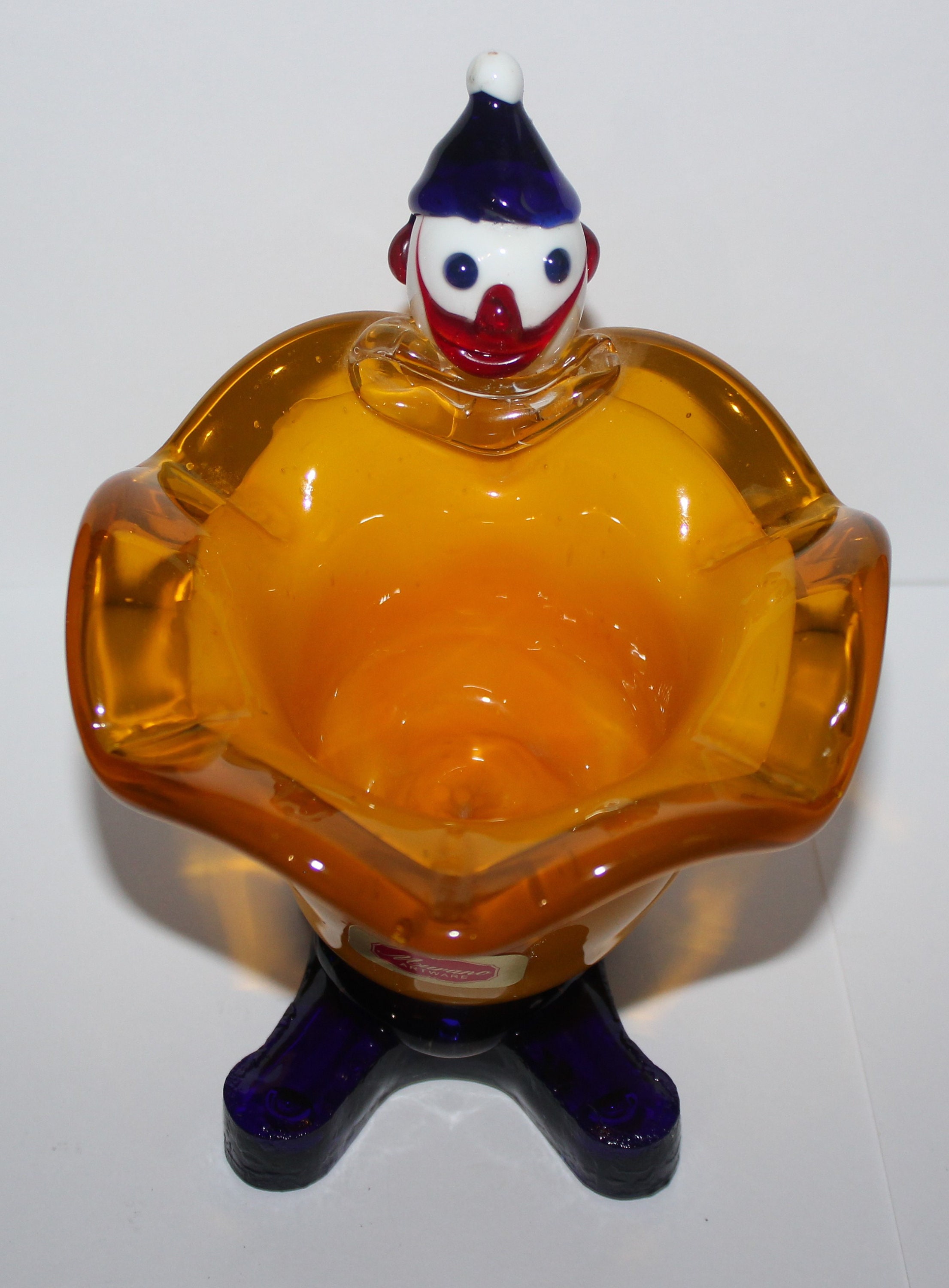 Vintage Murano Glass Clown, Made in Italy Glass Clown, Colorful Glass ...