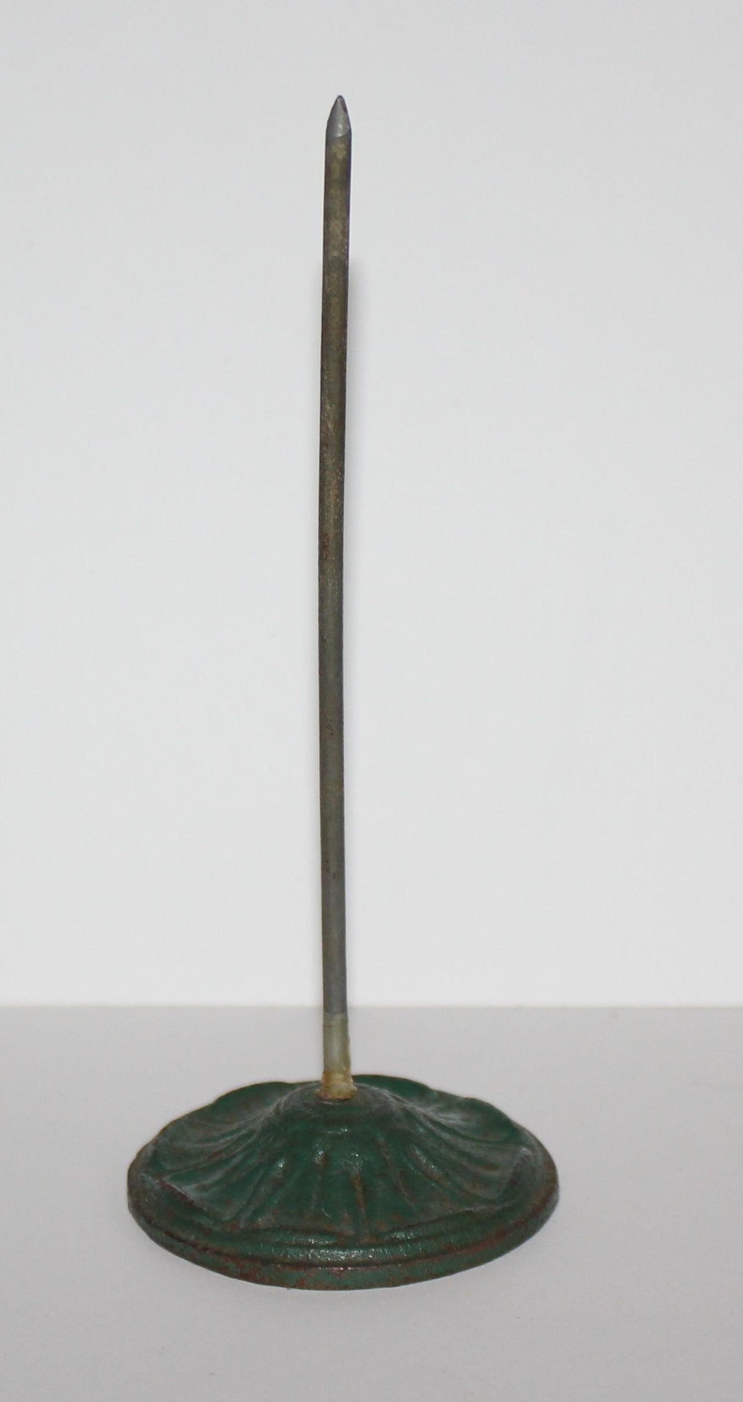 Vintage Circle Ornate Cast Iron Paper Receipt Spike Holder - Etsy
