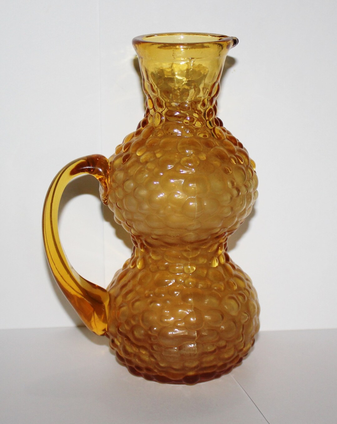 Vintage Amber Colored Decanter Bubble Glass, Vintage Amber Wine ...