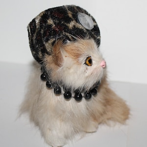 Vintage Bougie Fancy Tabby/orange Cat in Hat Made With Rabbit Fur in ...