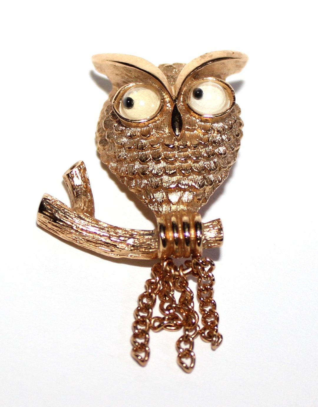 Vintage Avon Owl Googly Eyes Gold Pin - Etsy