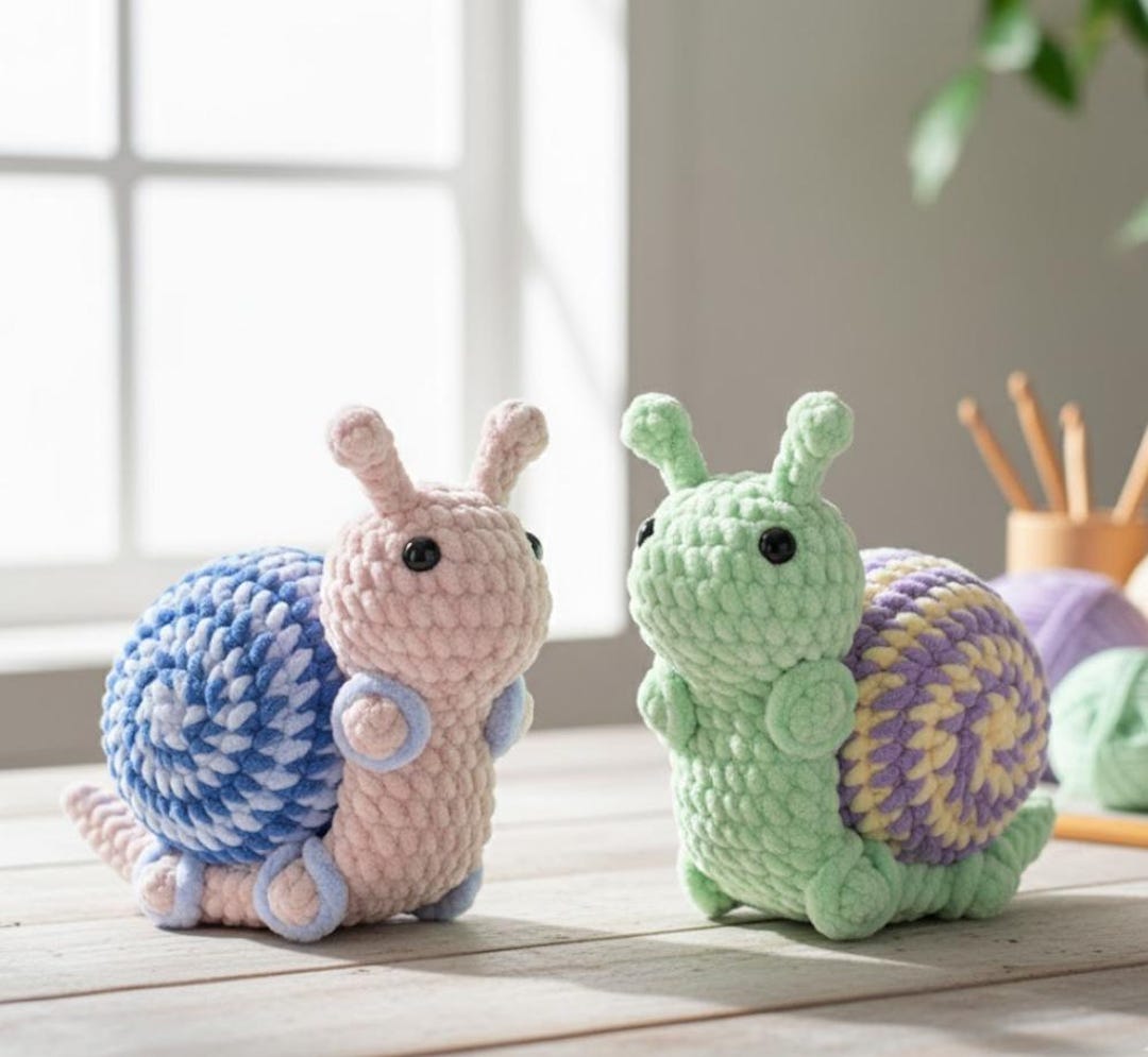 Snailed Crochet Amigurumi Pattern, Cute Chonky Snail With Removable ...