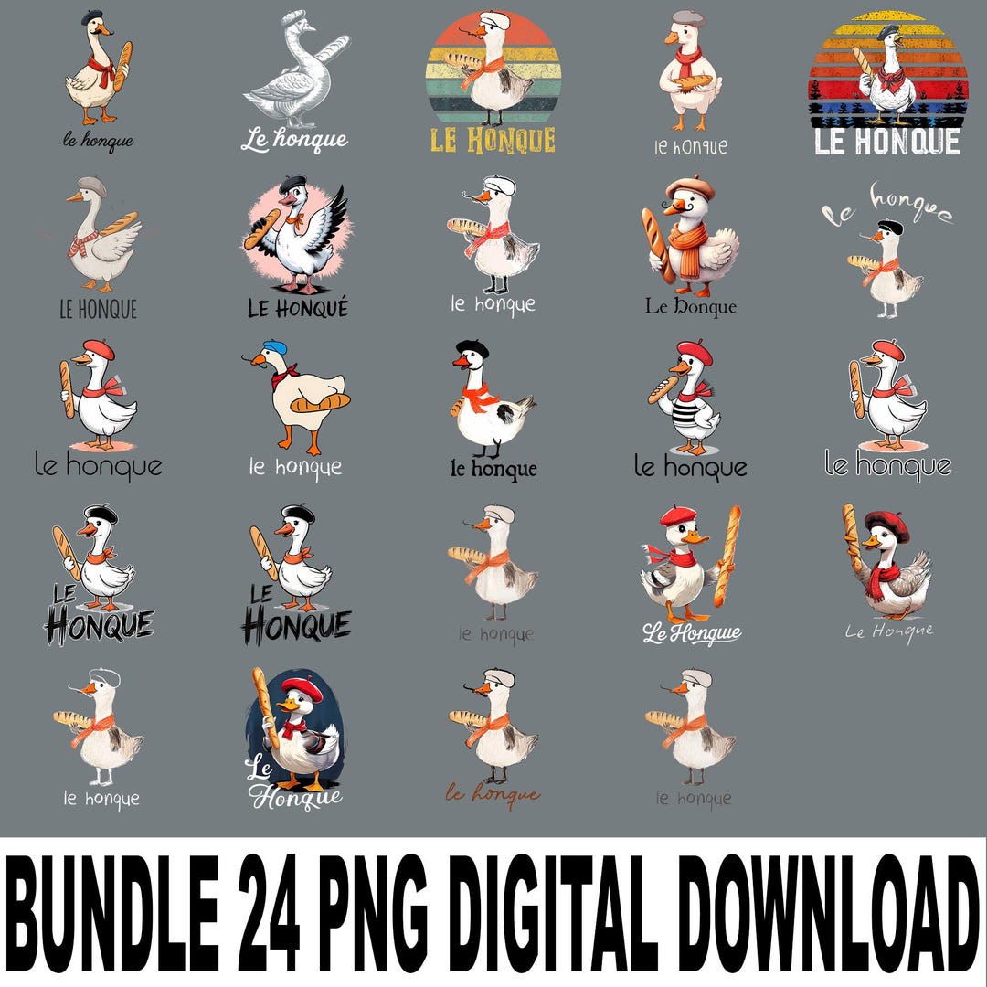 Le Honque PNG – Funny French Goose Clipart, Silly Goose Humor Digital ...