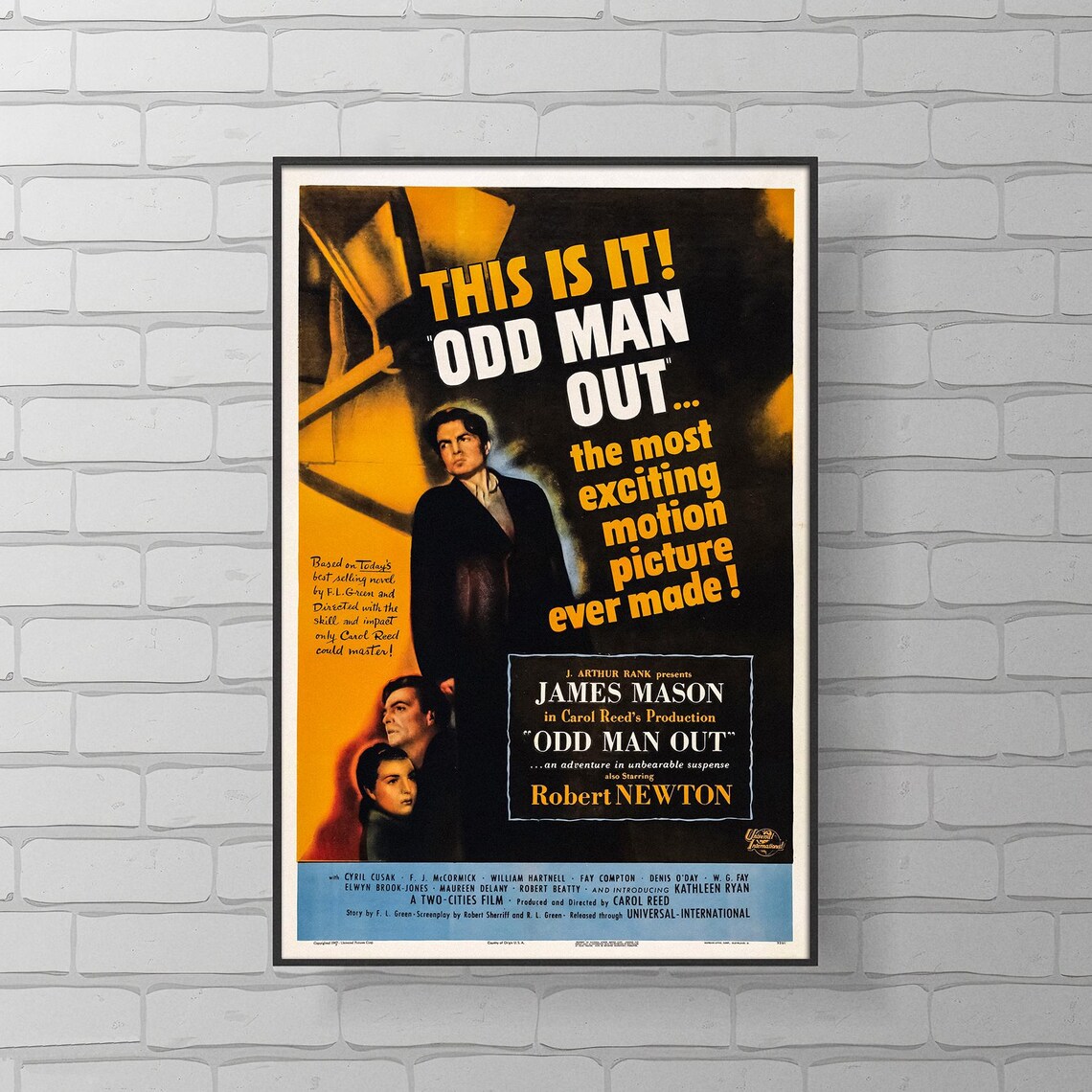 Odd Man Out Movie Poster | Canvas Wall Art | Limited Collection ...