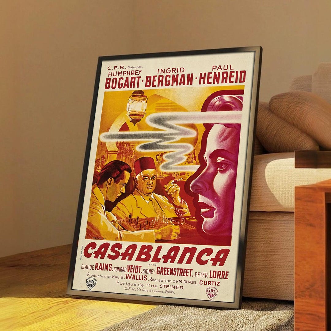 Casablanca Movie Poster | Canvas Wall Art | Limited Collection ...