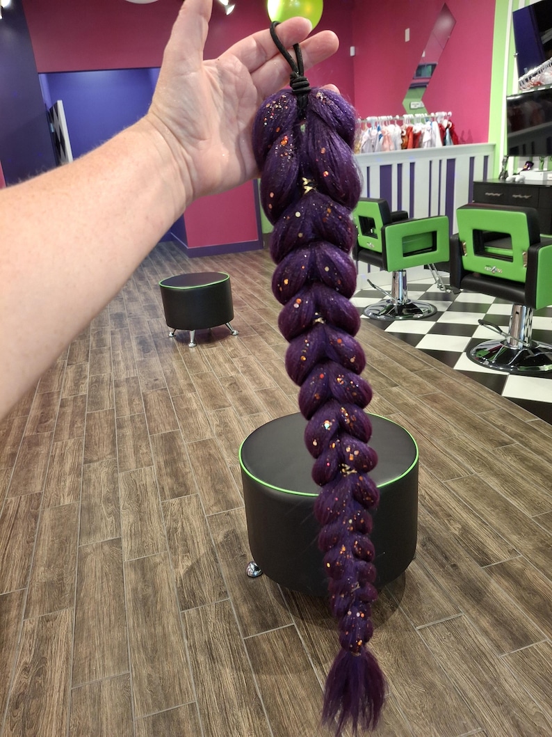 Purple Braided Hair Braid: K Pop Demon Hunter Inspired RUMI Hair ...