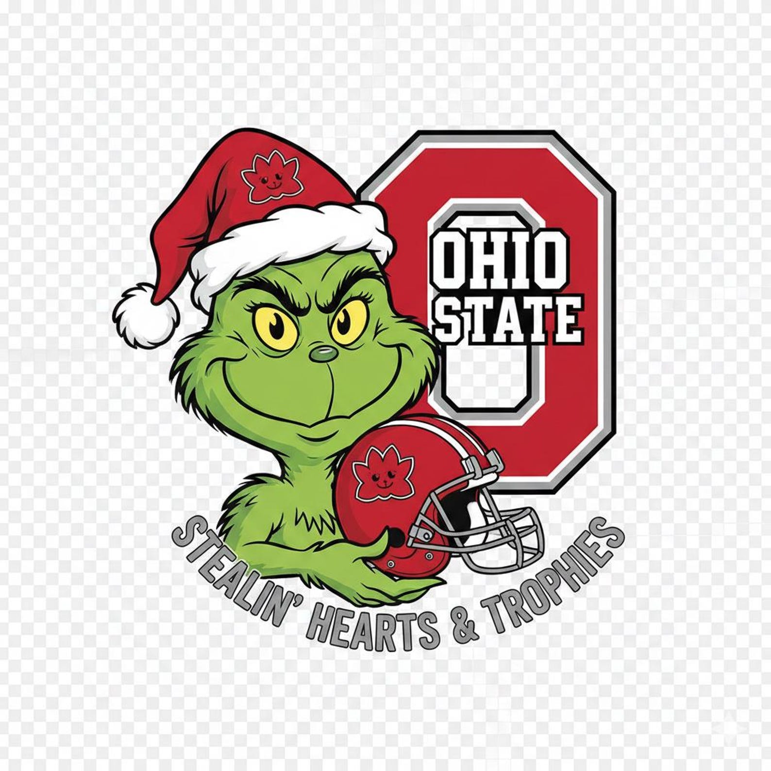 Christmas Grinch-inspired Ohio State SVG Holiday Sports Mascot Clipart ...