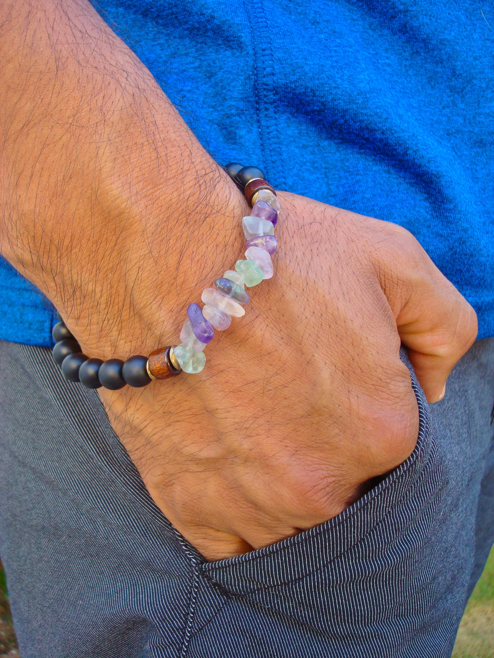 Men's Spiritual Healing, Protection, Abundance Bracelet With Semi ...