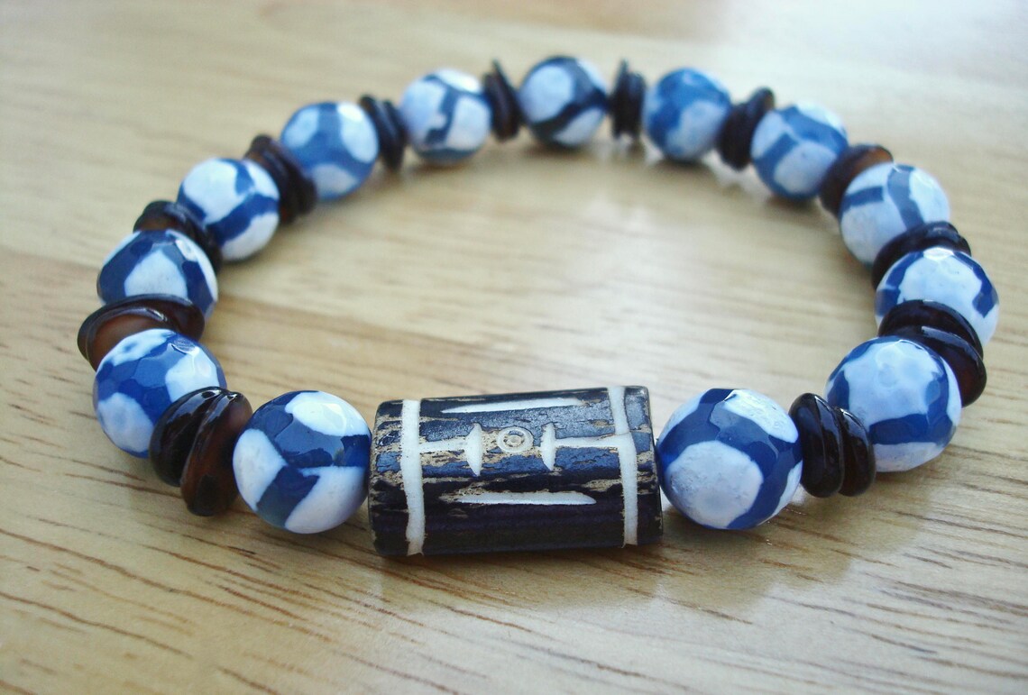 Men's Spiritual Tibetan Bracelet With Peace and Balance - Etsy