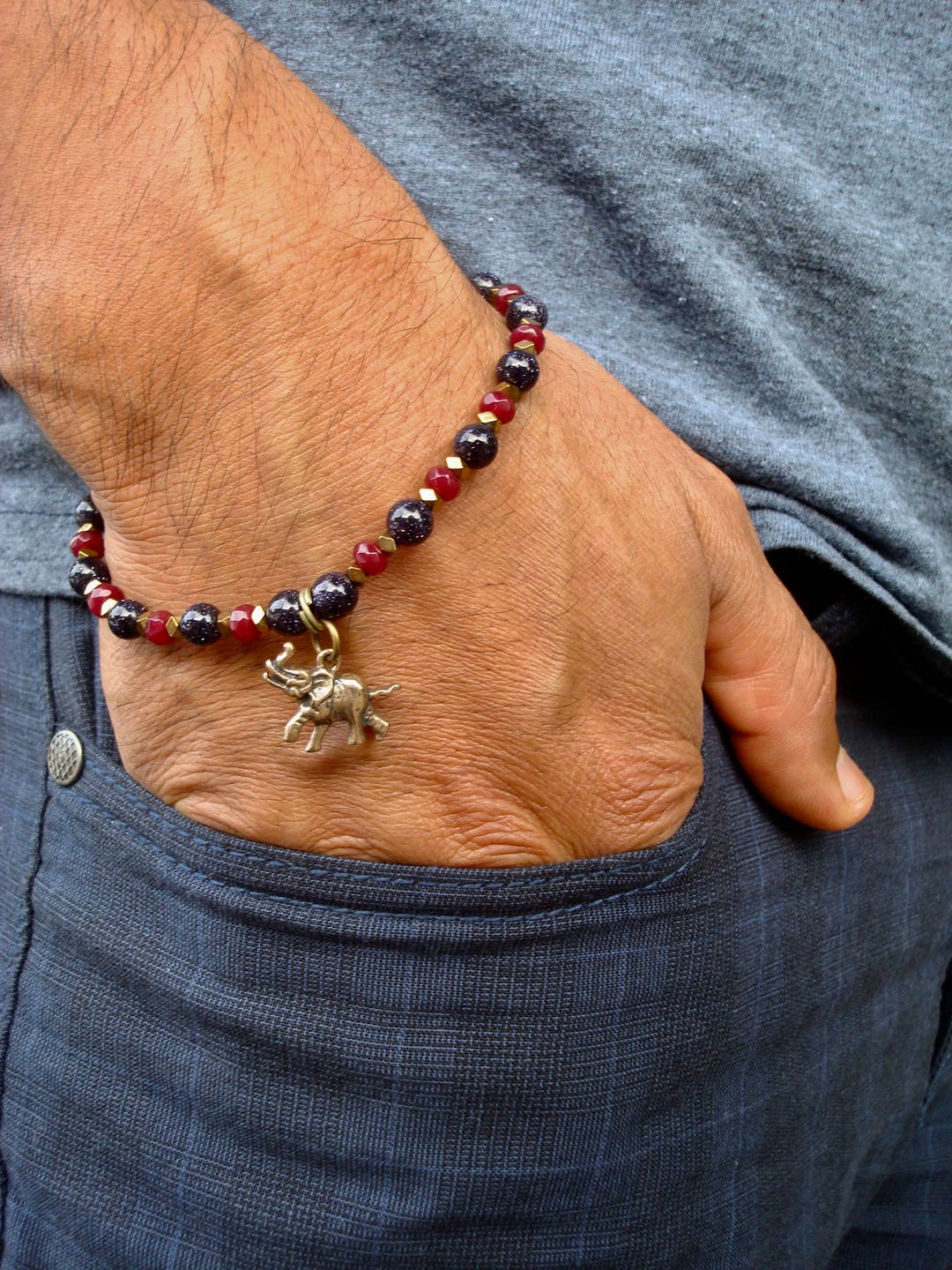 Men's Minimalist Spiritual Protection, Love, Fortune Bracelet - Semi ...