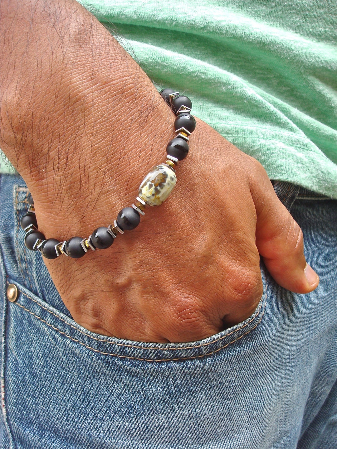 Men's/unisex Spiritual Protection, Fortune, Love Bracelet With Semi ...