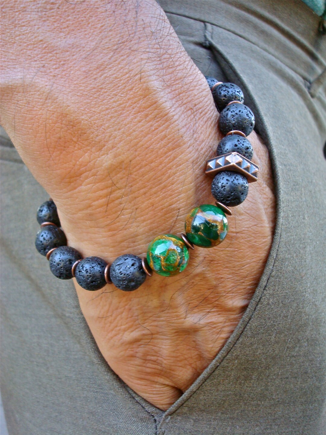 Men's Spiritual Protection, Strength, Wisdom, Courage Bracelet With ...