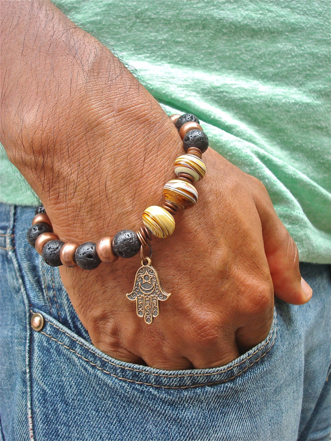 Men's Bracelet Spiritual Healing, Courage and Strength, Evil Eye ...