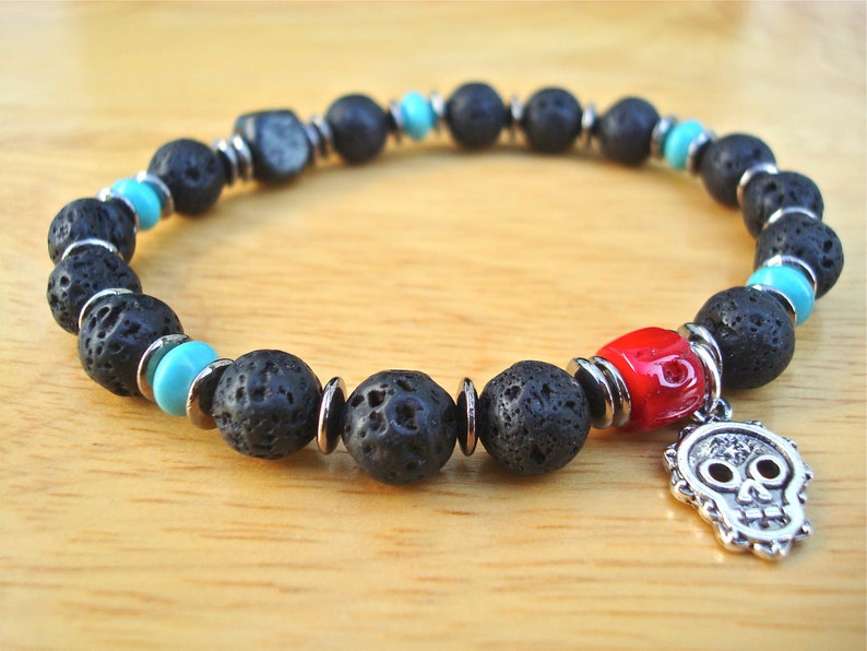 Men's/unisex Spiritual Protection Bracelet With Semi Precious Red Coral ...