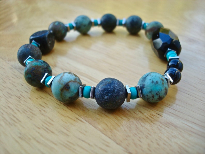 Men's Spiritual Healing, Protection, Love Bracelet With Semi Precious ...