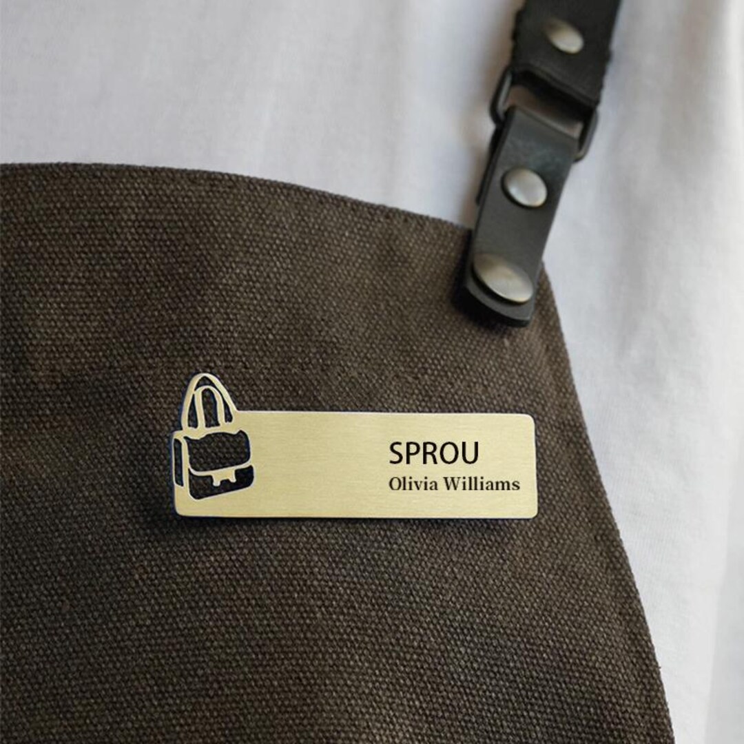 Personalized Custom Brass Name Tag Badge Pin or Magnet Attachment ...