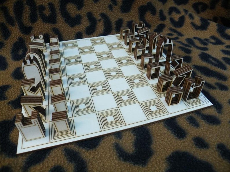 Laser Cut Wooden Chess Sets CDR DXF File, Wooden Chess Pieces Vector ...