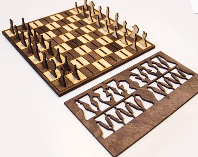 Chess and Chess Pieces Laser Cut Files Wooden Laser Cut Cnc Vector ...