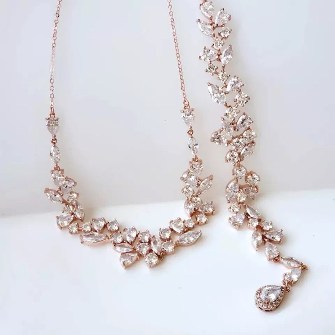 Backdrop Necklace for Brides Bridal Jewelry Brides Jewelry - Etsy