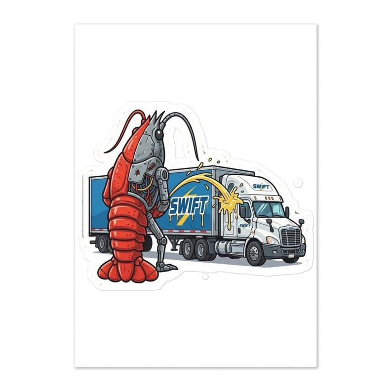 Funny Trucker Sticker | "krusty the Rusty Crustacean" Vs. Swift ...