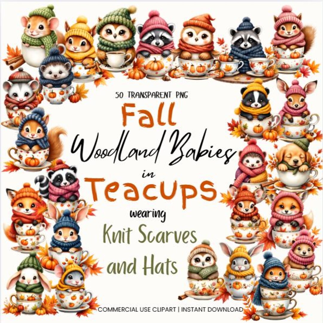Fall Woodland Baby Animals Digital Download | Autumn Woodland Animals ...