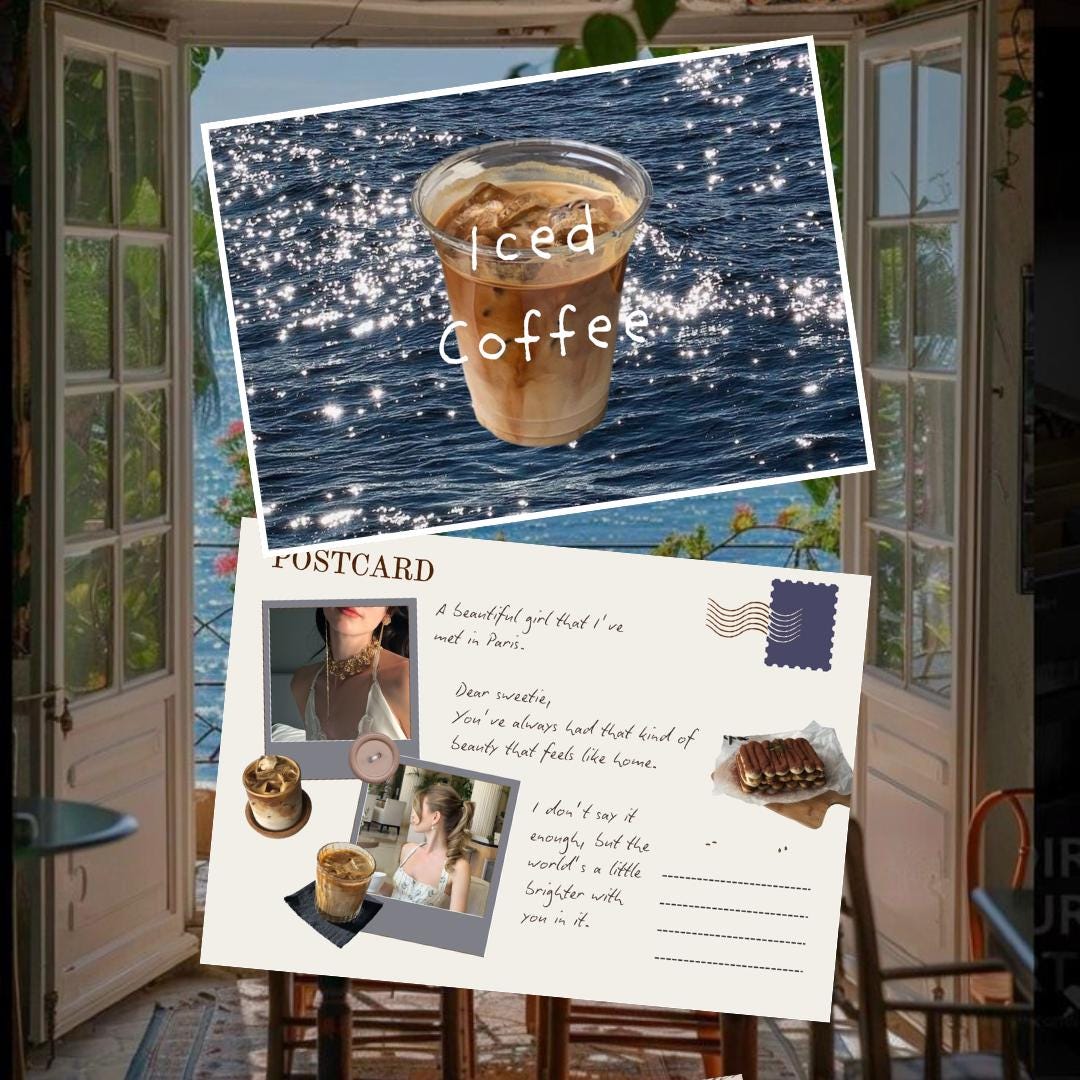Iced Coffee Postcard Template - Printable Cafe Theme (digital Download ...