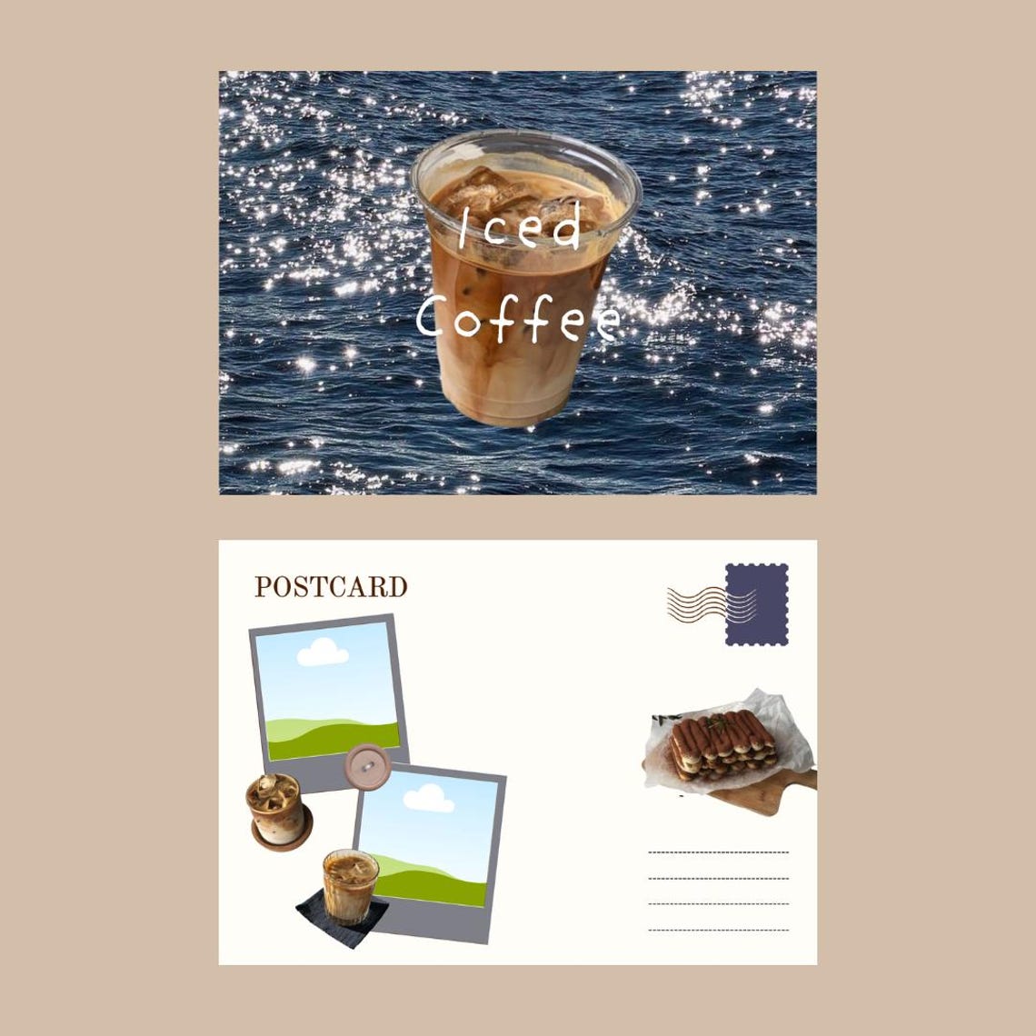 Iced Coffee Postcard Template - Printable Cafe Theme (digital Download ...