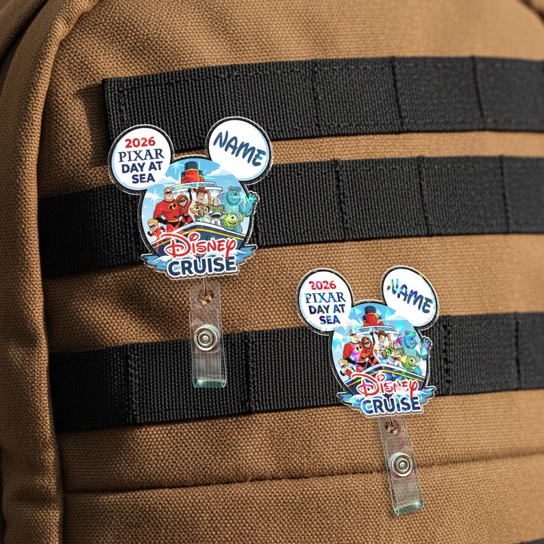 Pixar Day at Sea Cruise Badge Reel, Disney Cruise Pixar Characters ID ...