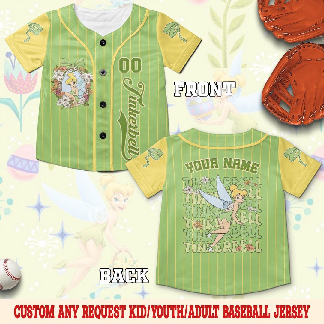 Disney Tinkerbell Baseball Jersey, Retro Disney Princess Jersey, Disney ...