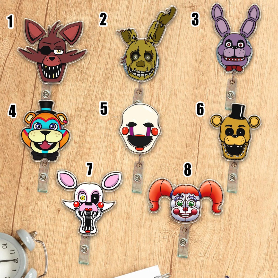 Five Nights at Freddy’s Badge Reel, FNAF Game Retractable ID Holder ...
