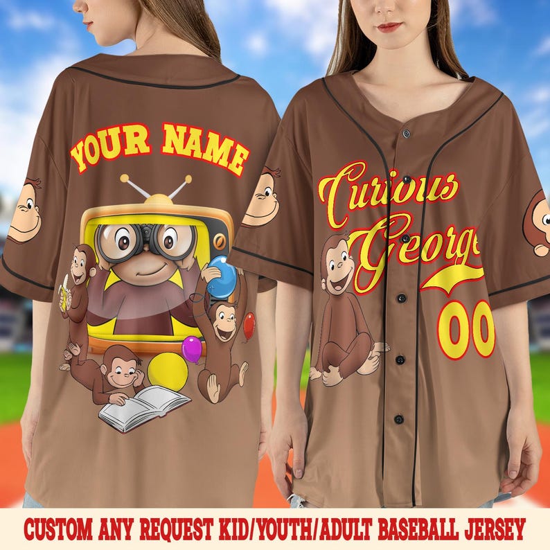 Curious George Birthday Baseball Jersey/curious George Baseball Shirt ...