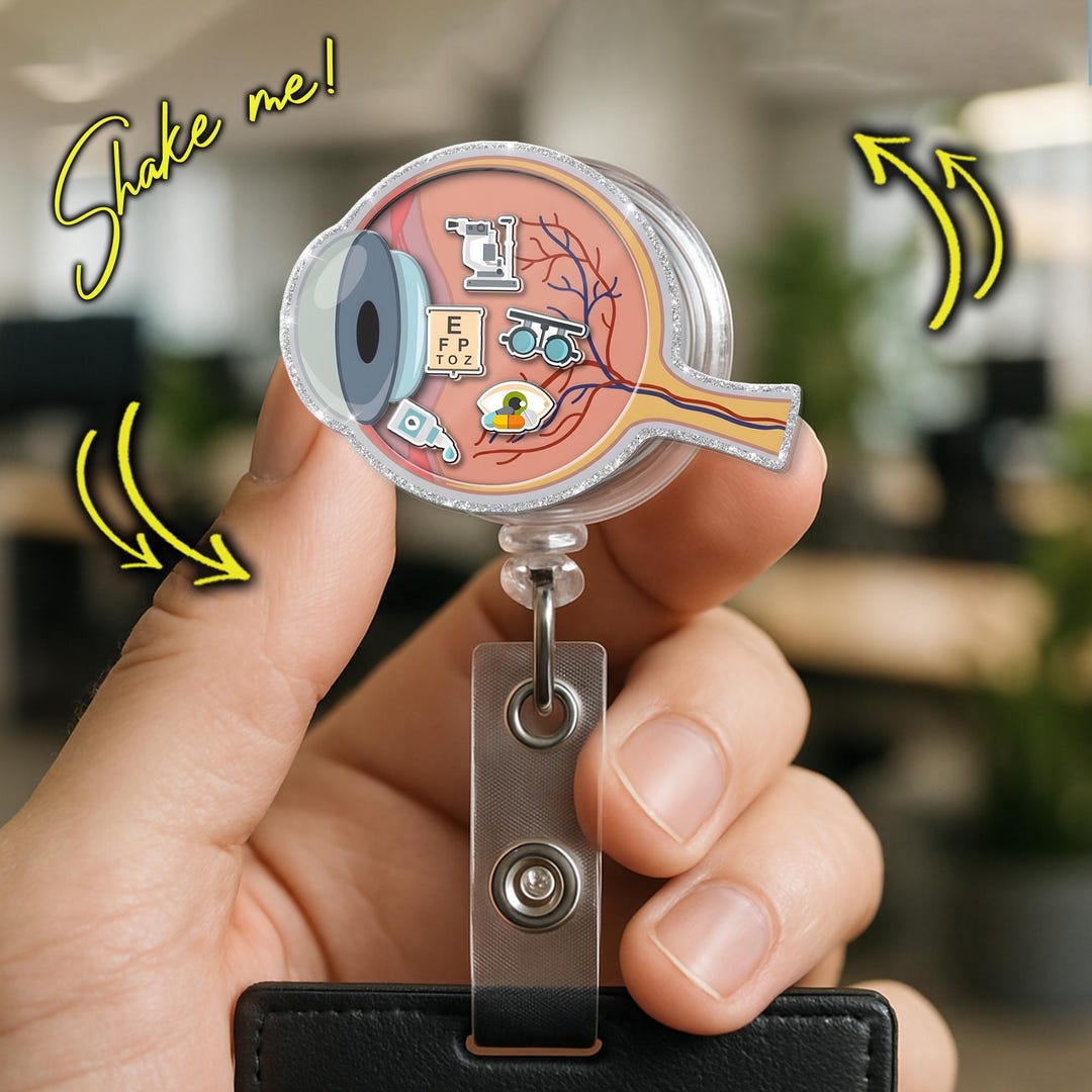 Eye Anatomy Shaker Badge Reel, Ophthalmology Badge Holder, Optometrist ...