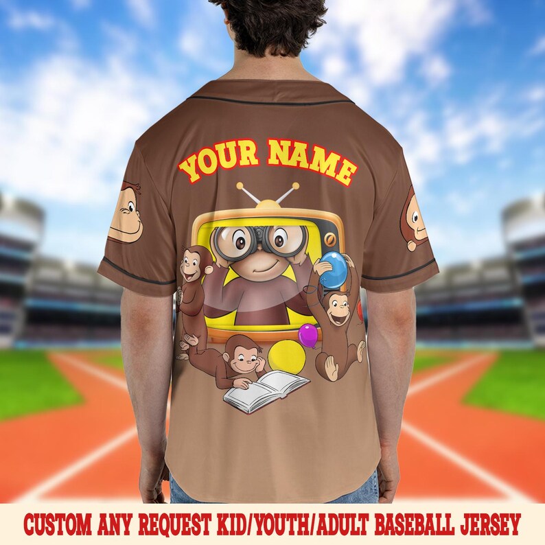 Curious George Birthday Baseball Jersey/curious George Baseball Shirt ...