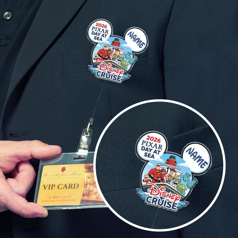 Pixar Day at Sea Cruise Badge Reel, Disney Cruise Pixar Characters ID ...