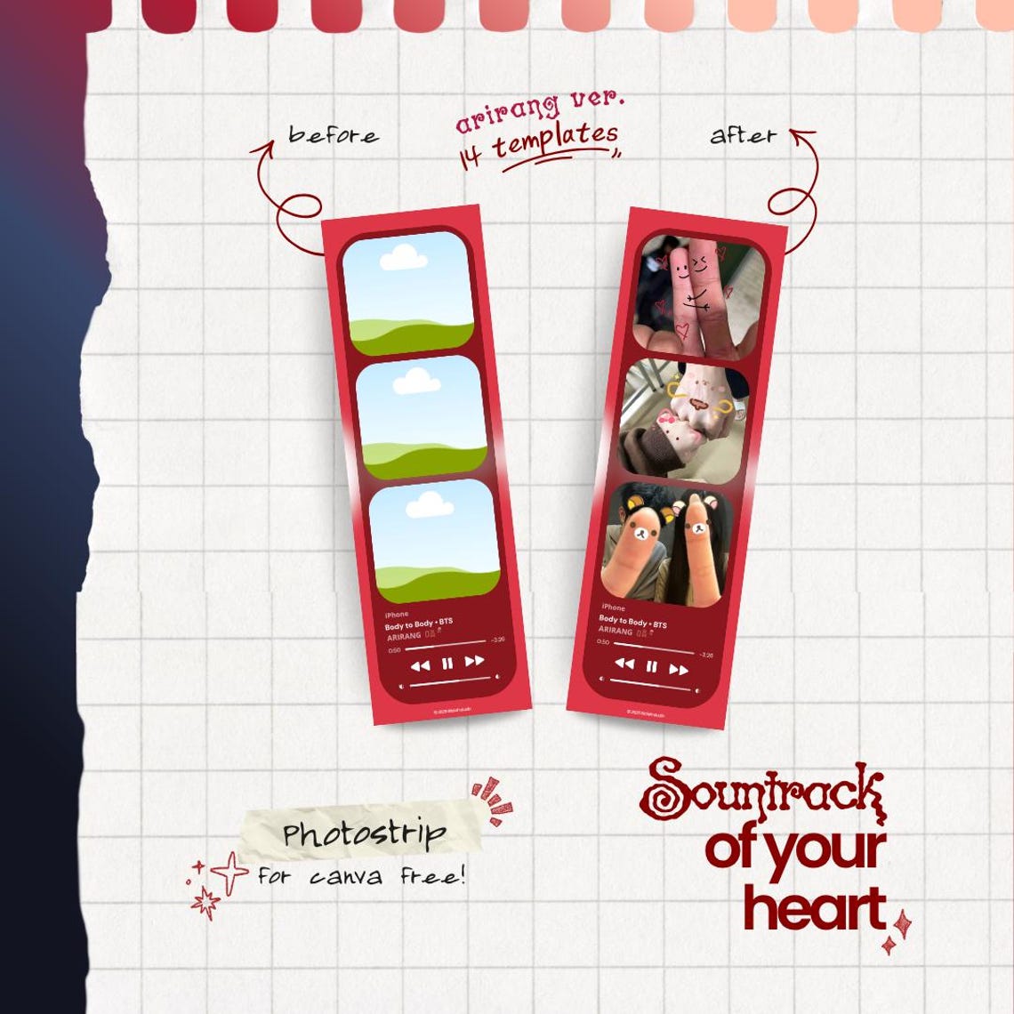 Kpop Photostrip Template Bundle Canva | Editable Photobooth Strip ...