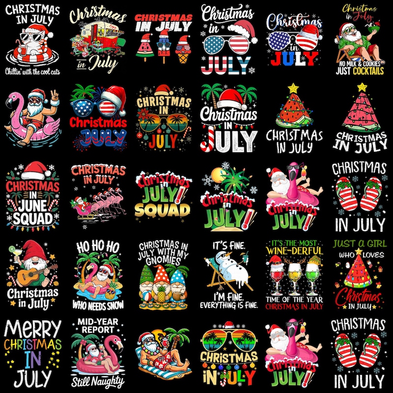 Christmas in July Clipart Bundle - Etsy