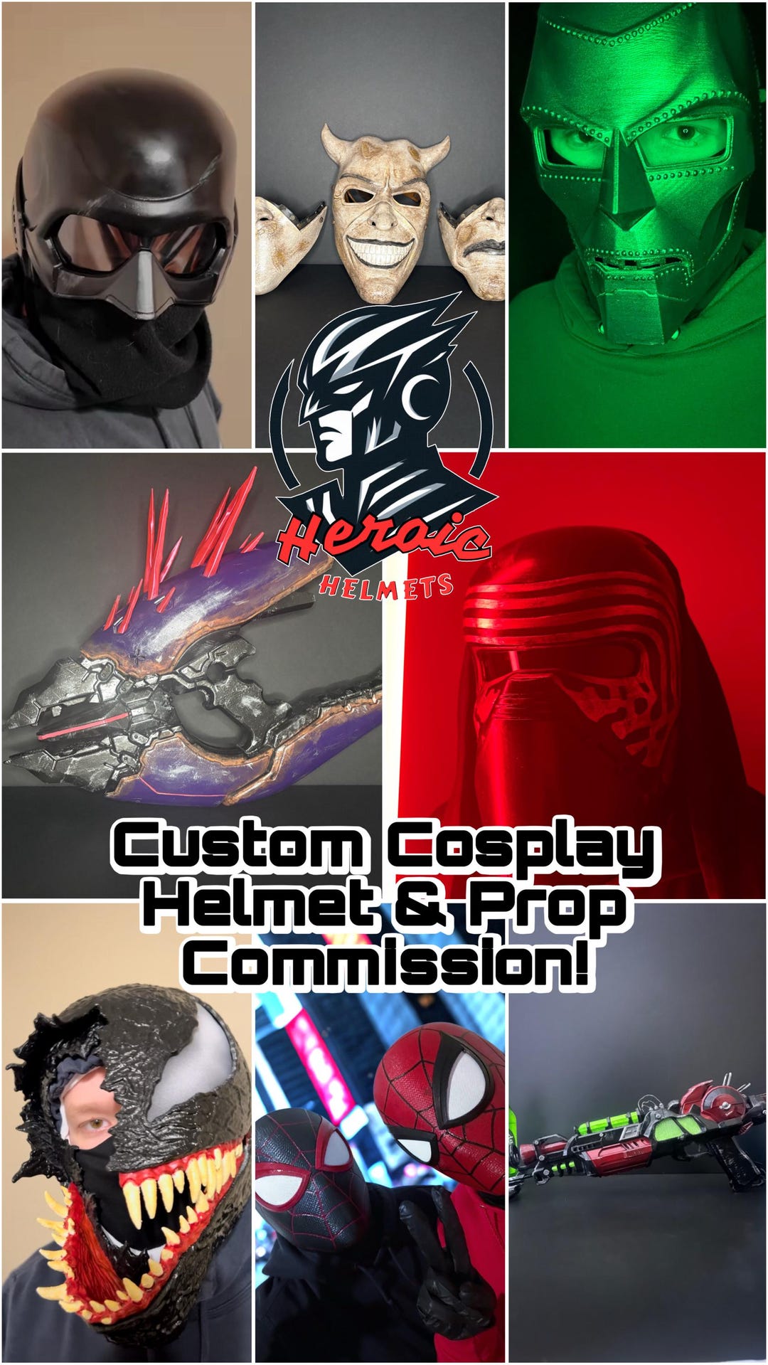 Custom Cosplay Helmet, Mask, Prop Commission | Movie Replica, Superhero ...