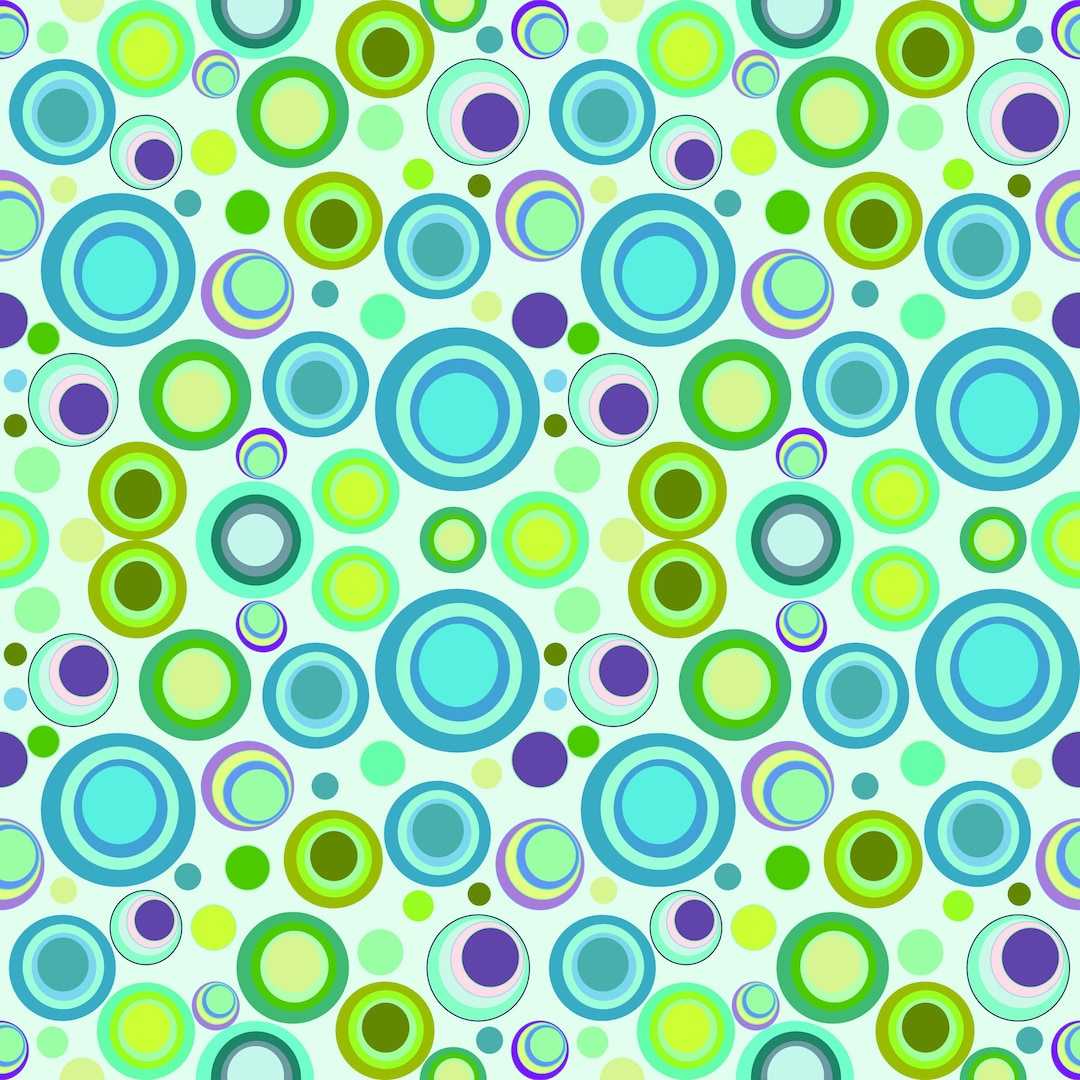 Retro Colorful Circle Pattern Digital Paper Vibrant Geometric ...