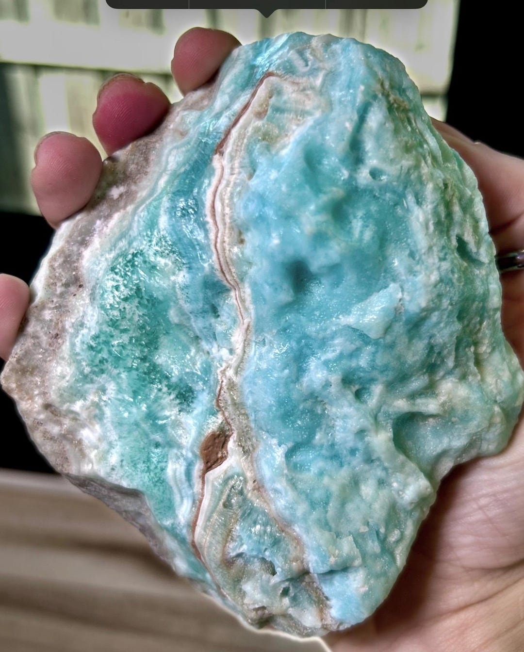 Large Blue Aragonite Raw Specimen, Rough Natural Crystal From ...