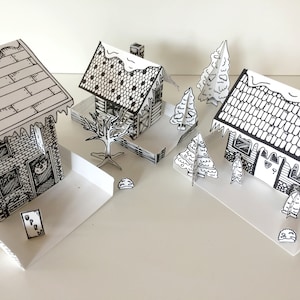 Winter-time Paper Houses - Etsy