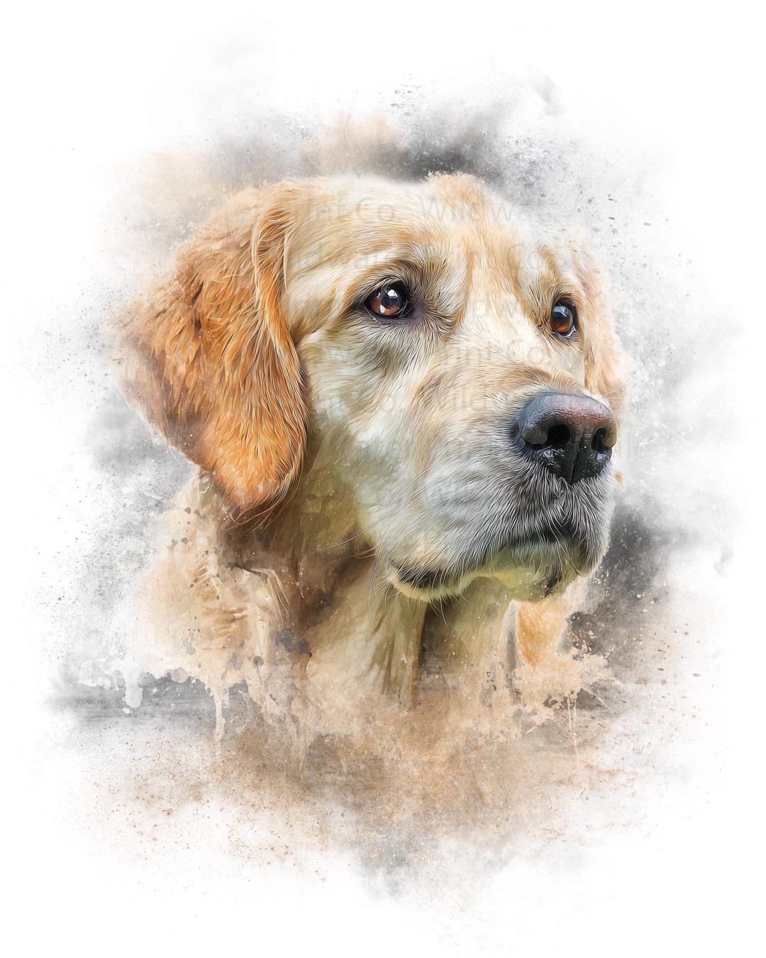 Golden Labrador Mix Watercolor Style Clip Art PNG - Lab Golden ...