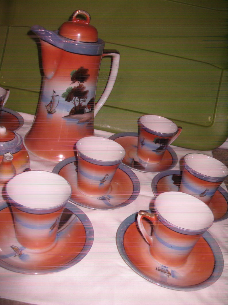 Vintage Crown S Tea Set Vintage 50s Hand Painted Made in Japan - Etsy