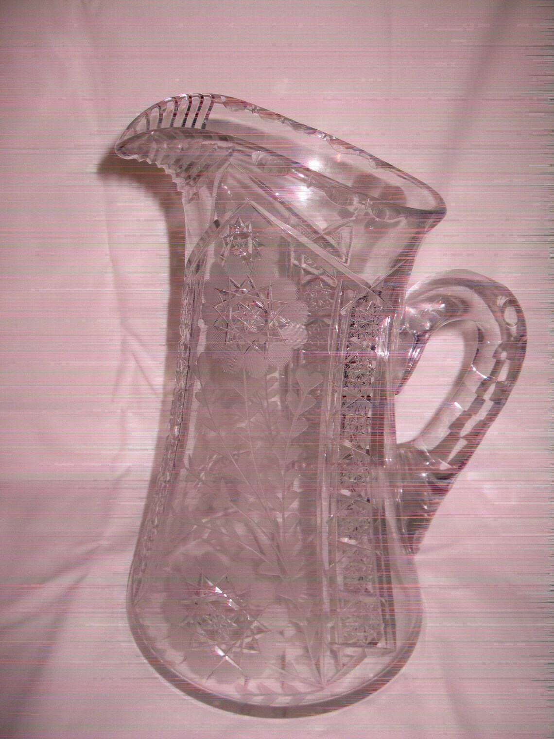 Vintage Lead Crystal Pitcher American Brilliant Deep Cut style | Etsy